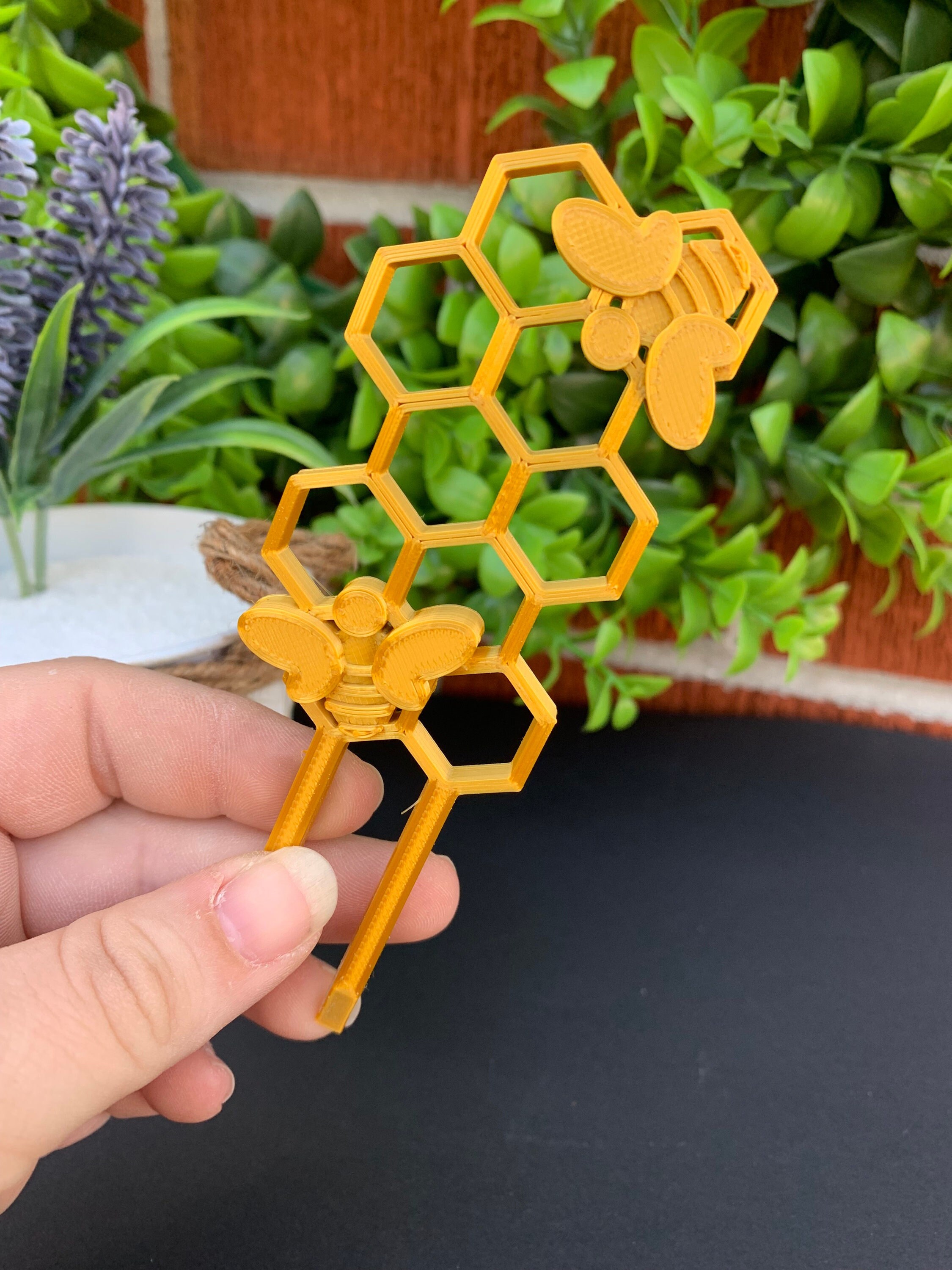 Honeycomb and Bee 3D Printed Planter Trellis Plant Support Planter Pal ...