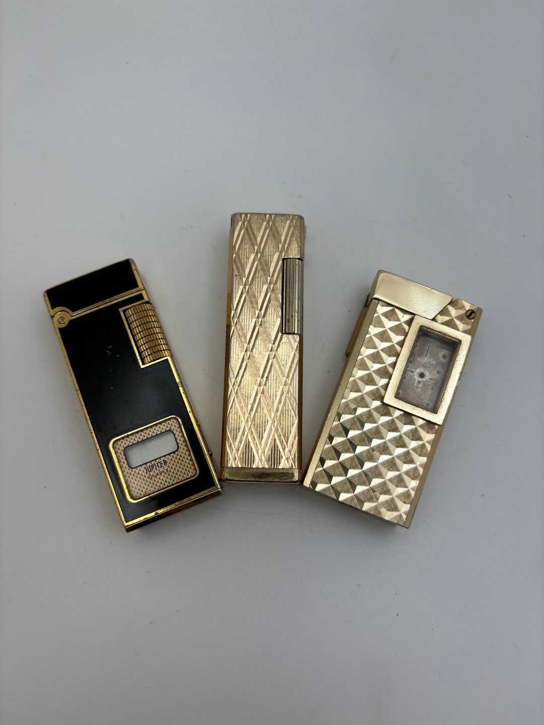 Vintage Gold Toned Lighter Set of 3. Vintage Non-working Gold Colibri ...