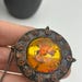 Amber Resin and Enamel Round Pendant Vintage Merlite Brand Jewelry From ...
