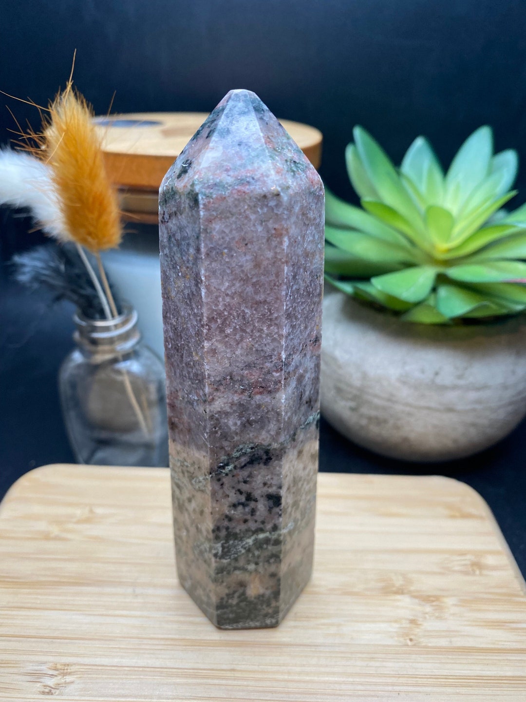 Lilac Rhodonite Crystal Tower Carving. Natural Lilac Color - Etsy