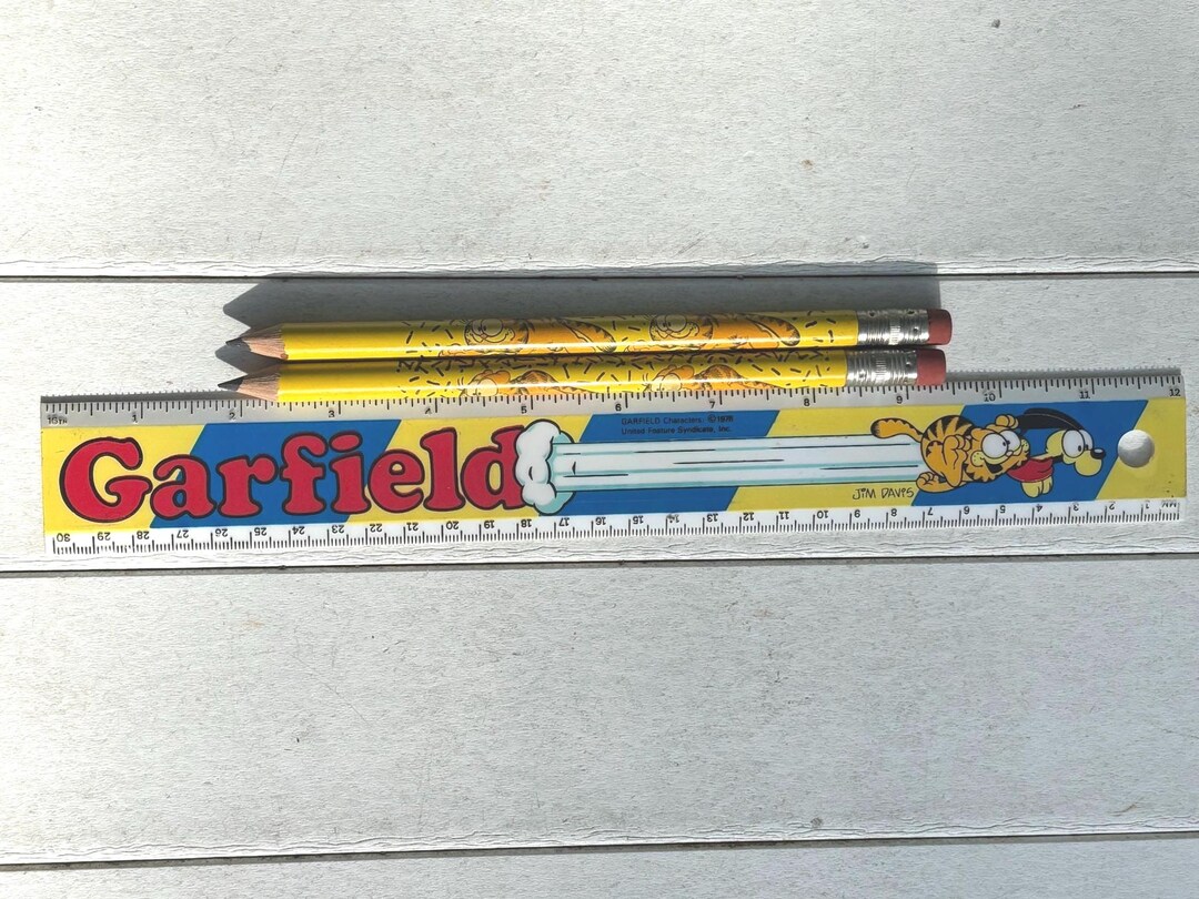 Vintage Garfield Ruler and Pencils Set From the 1980s - Etsy