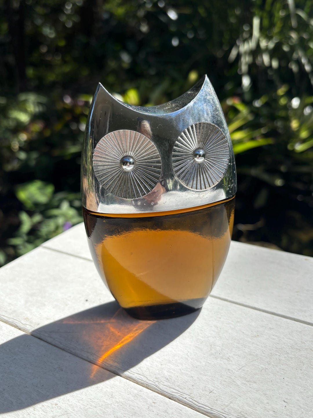 Vintage AVON Owl After Shave in Leather Scent, Brown Glass and Silver ...