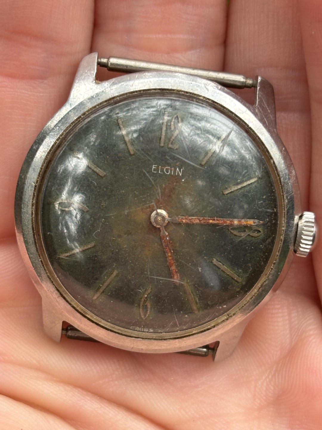 Vintage Elgin Durapower Wind up Watch With Patinaed Face, Working ...