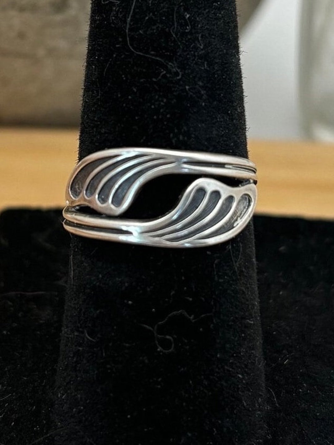 Butterfly Wing Vintage Silver Ring. Vintage Silver BEAU Sterling Size 5 ...