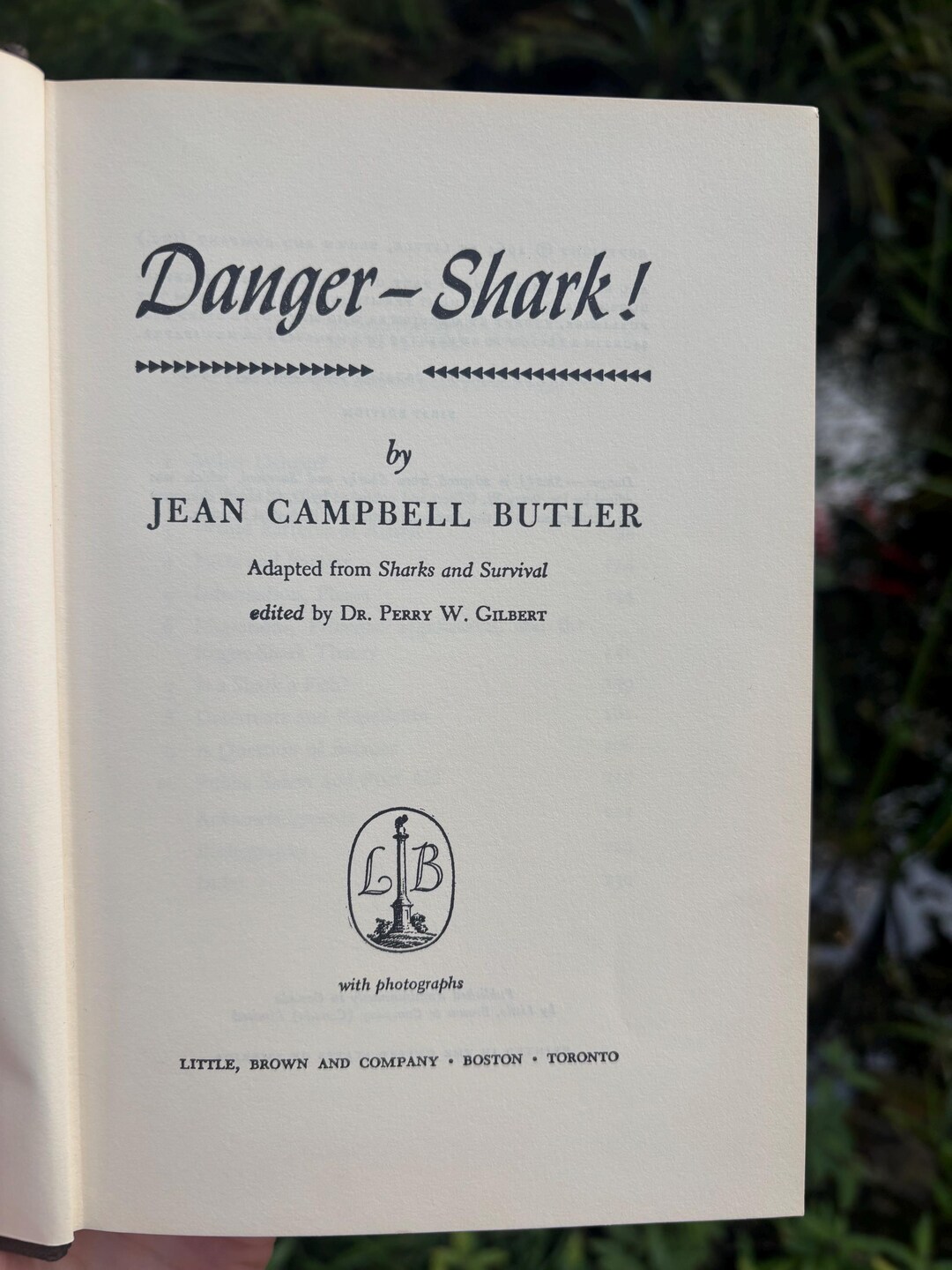 First Edition Danger Shark! Fishing Adventure Book From 1962 Missing ...