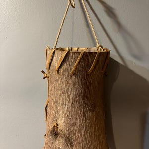 Handmade Rustic Large Tree Bark Flower Wall Basket Cottagecore Wall ...