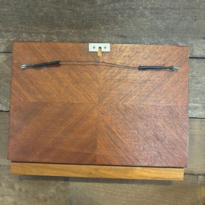 Vintage Wood Inlay House in the Valley Italian Teak Handmade Wall Art ...