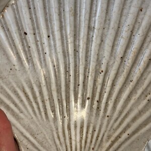 Scallop Seashell Studio Pottery Snack and Appetizer 2PC Set. Small ...