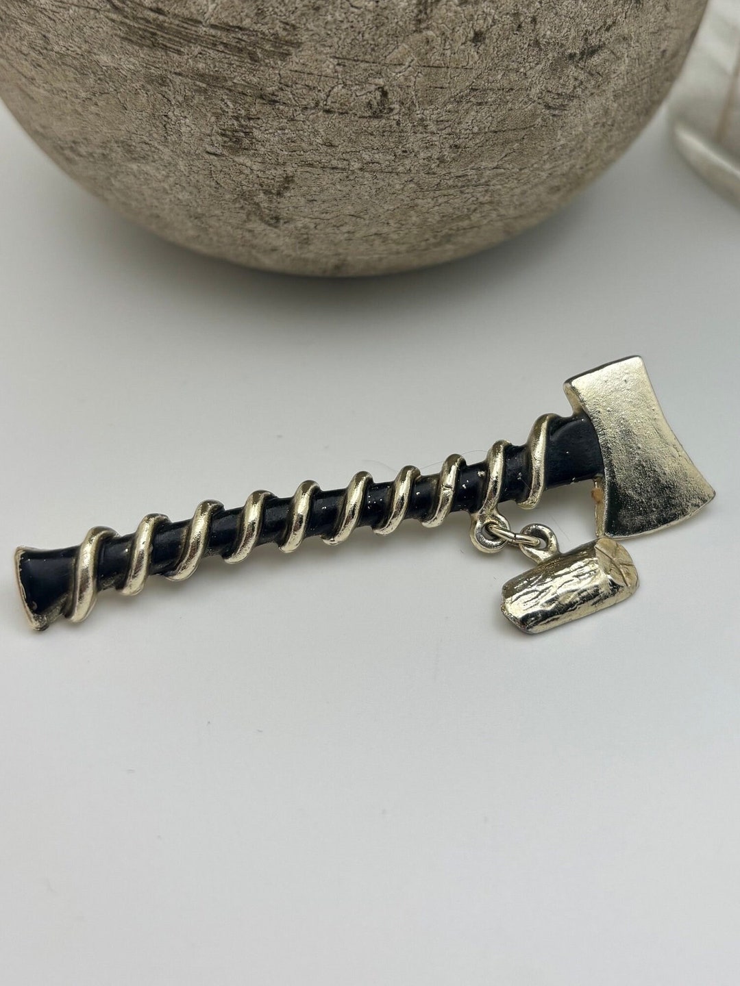 Vintage Axe and Log Brooch - Etsy