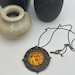 Amber Resin and Enamel Round Pendant Vintage Merlite Brand Jewelry From ...