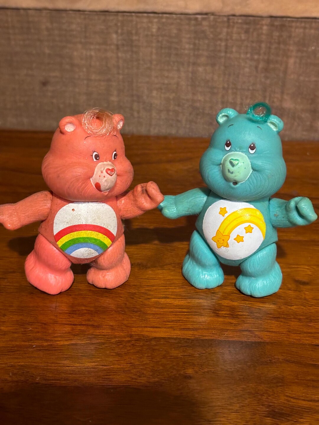 Care Bear Set of 2 Cheer Bear and Wish Bear Poseable Figurines Vintage ...