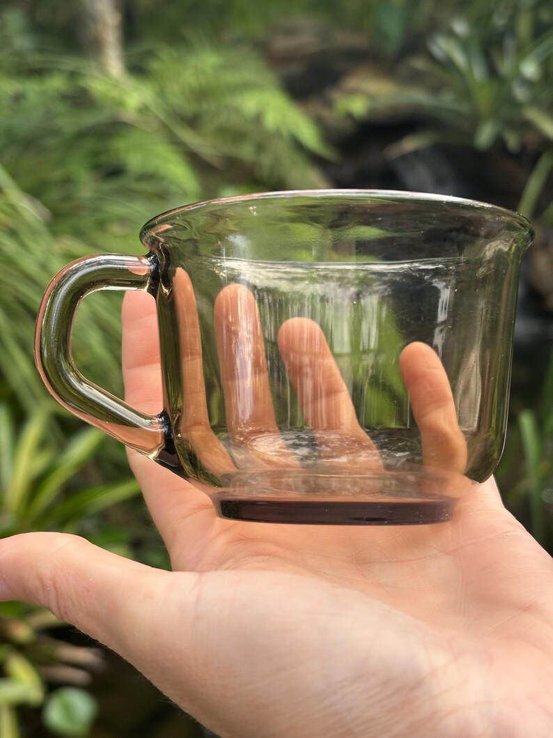 Smokey Glass Teacups by Arcoroc France Set of 4 Vintage Smokey Glass ...