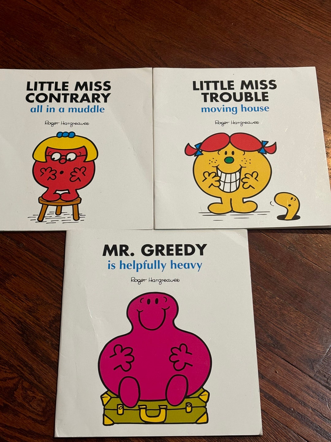 Little Miss and Mr. Men Paperback Book Set. Vintage 1998 3PC Mr. Greedy ...