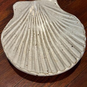 Scallop Seashell Studio Pottery Snack and Appetizer 2PC Set. Small ...