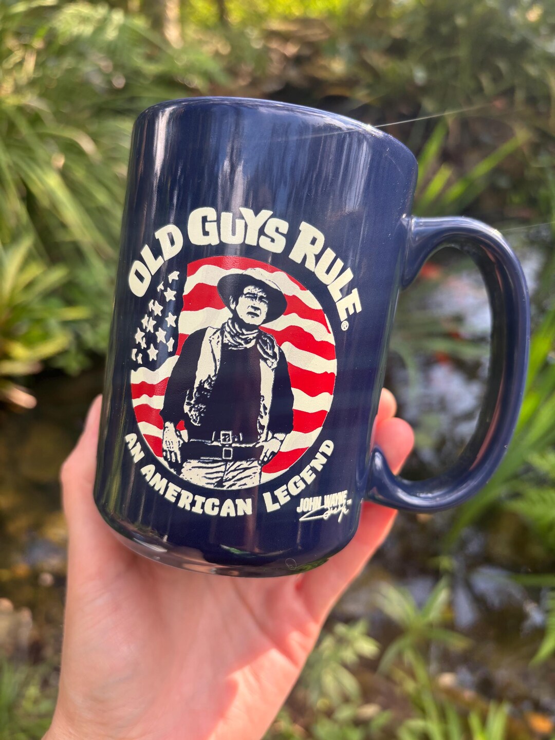 Vintage John Wayne Mug "old Guys Rule, an Amercian Legend" Blue 16oz ...