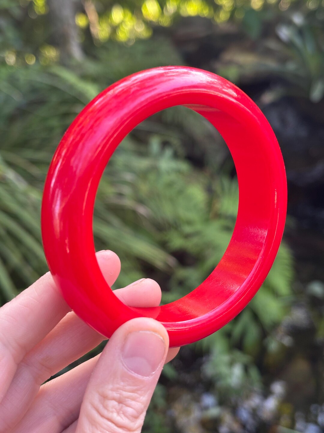 Cherry Red Bakelite Vintage Plastic Bangle .75inch Size 1950s Jewelry ...
