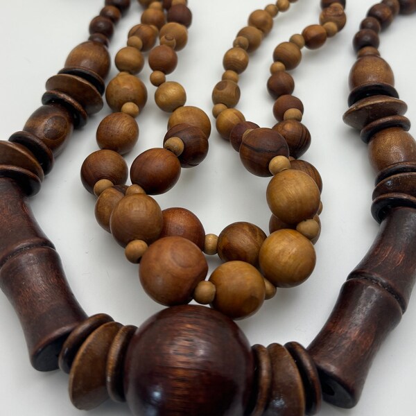 Wood Beaded Necklace - Etsy