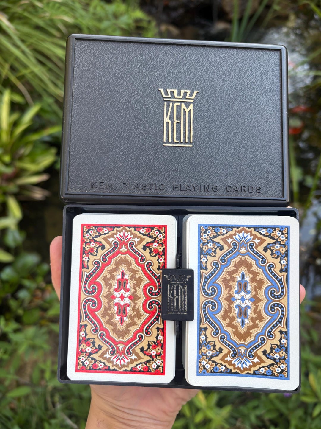 Vintage Paisley Red and Blue KEM Playing Cards With Original Plastic ...