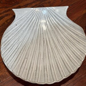Scallop Seashell Studio Pottery Snack and Appetizer 2PC Set. Small ...