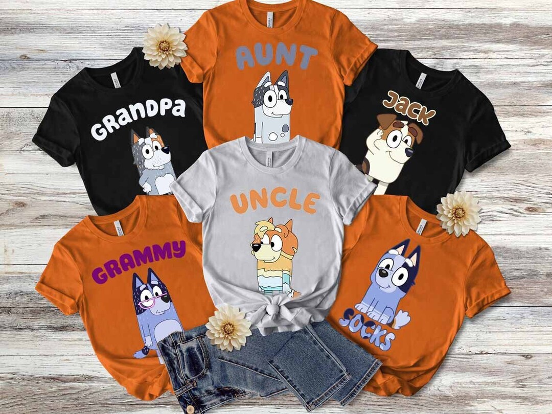 Bluey Characters Shirt Bluey Big Family Shirt Bluey Family - Etsy