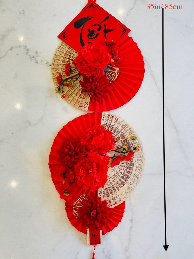 Vietnamese Lunar New Year Decoration Couplets- Red Hanging Couplets for ...