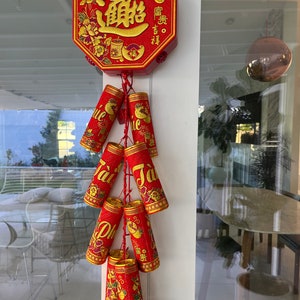 Vietnamese Tet Firecracker Decoration: New Year Lucky Pendant (152cm ...