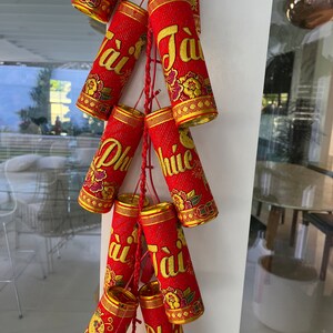 Vietnamese Tet Firecracker Decoration: New Year Lucky Pendant (152cm ...