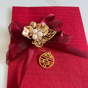 4 Pieces Vietnamese Chinese Wedding Red Lucky Envelopes Large Size 7.5x ...
