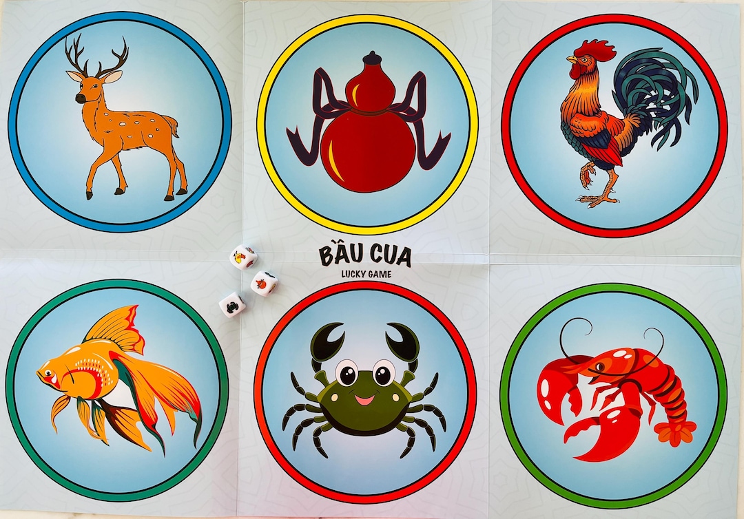 Gourd-crab-shrimp-fish Game - Chuck a Luck - Vietnamese Bau Cua Ca Cop ...