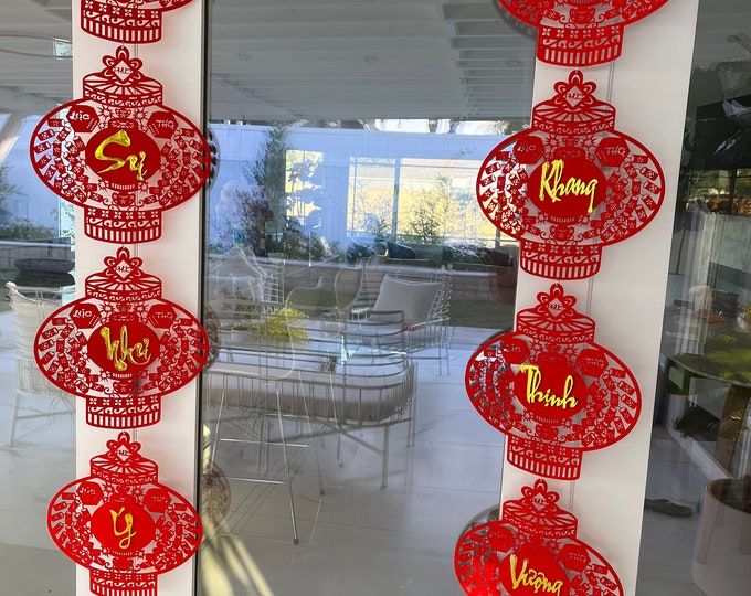 Vietnamese Lunar New Year Decoration Couplets Red Hanging Couplets for ...