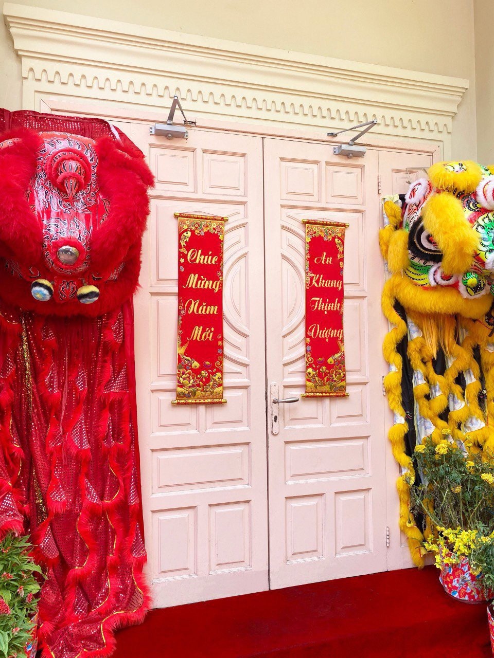 Vietnamese Lunar New Year Decoration Couplets 1 Pair of Red Hanging ...