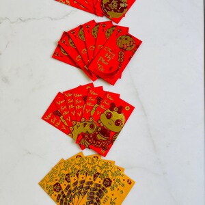 24 Pieces Vietnamese New Year Red Lucky Envelopes ( Large Size 6.5"x3.5 ...