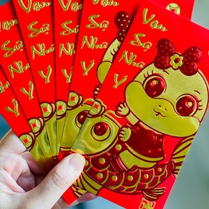 24 Pieces Vietnamese New Year Red Lucky Envelopes ( Large Size 6.5"x3.5 ...