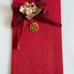 4 Pieces Vietnamese Chinese Wedding Red Lucky Envelopes Large Size 7.5x ...