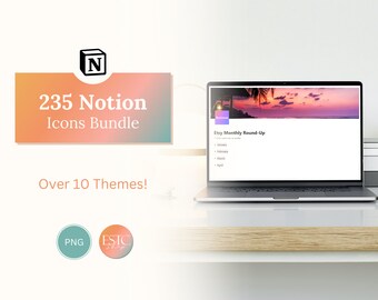 Notion Icon Pack | 235 Notion Digital Icons | Finance Notes Business ...