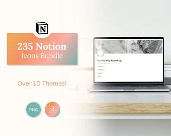 Notion Icon Pack | 235 Notion Digital Icons | Finance Notes Business ...
