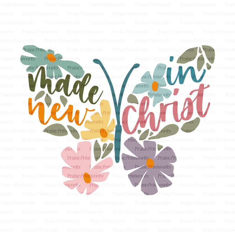 Made New in Christ Butterfly PNG: Christian Sublimation Design (digital ...