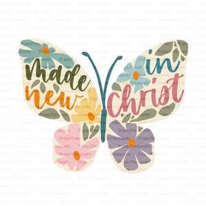 Made New in Christ Butterfly PNG: Christian Sublimation Design (digital ...