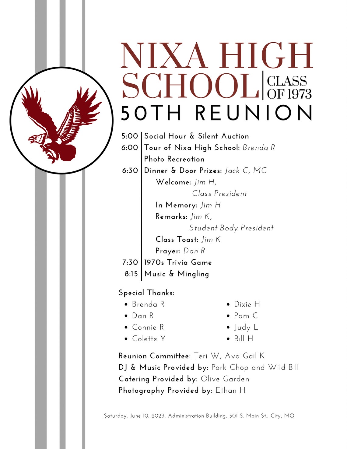 High School Reunion Program - Etsy