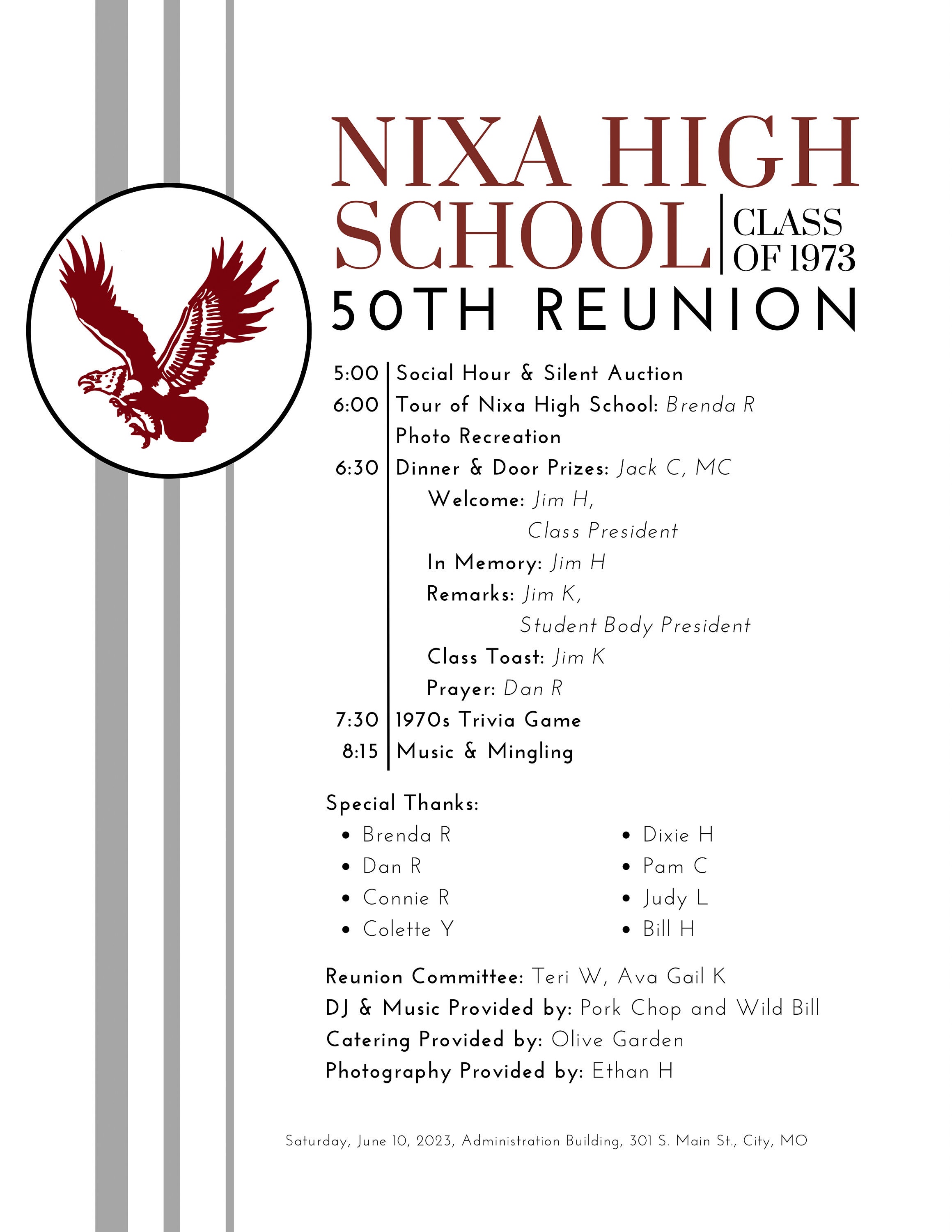 High School Reunion Program - Etsy