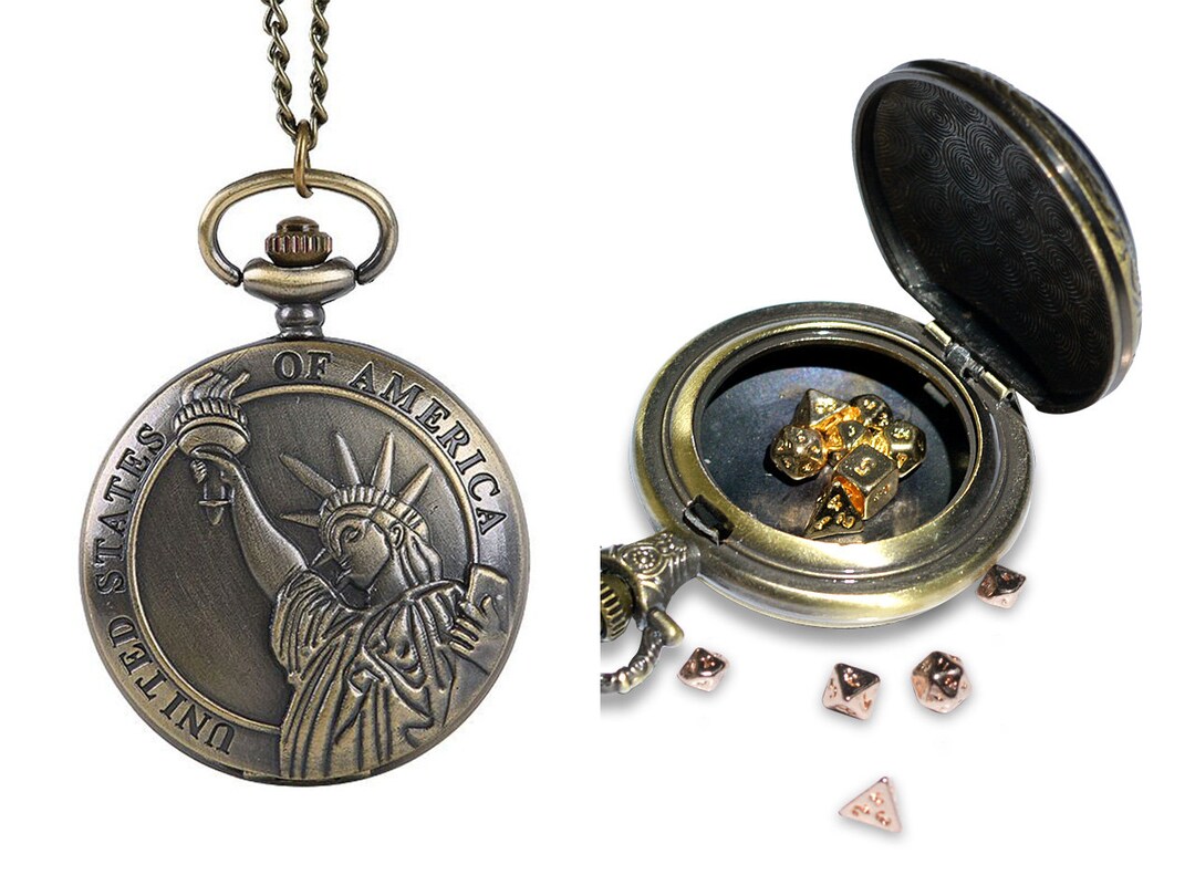 Statue of Liberty Pocket Watch Shell With 7-die Metal Micro - Etsy
