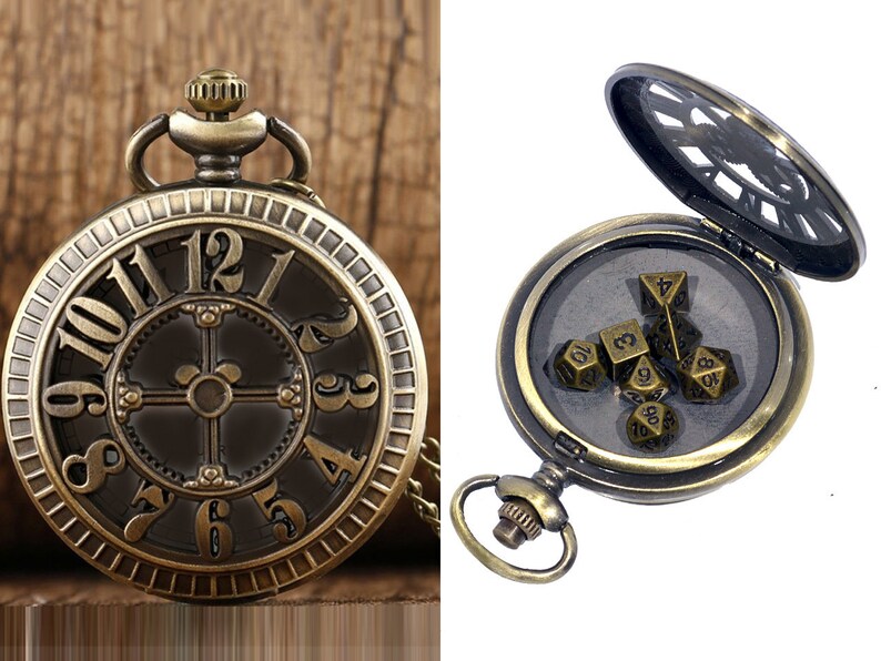 Roman Number 1-10 DND Pocket Watch Case With Metal Mini Tiny - Etsy