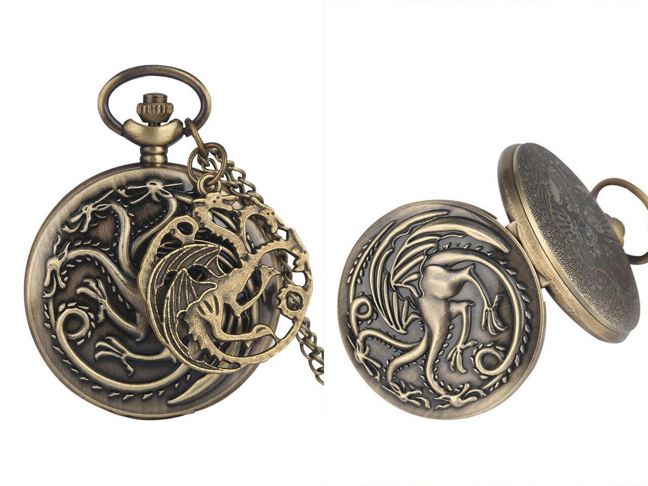 Dragons Pocket Watch Case Dnd Patry Min Brass Dice Set Metal - Etsy UK