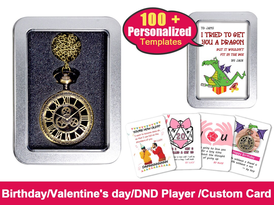 Customized Birthday Valentine DND Player Gift Pocket Watch With Dice ...