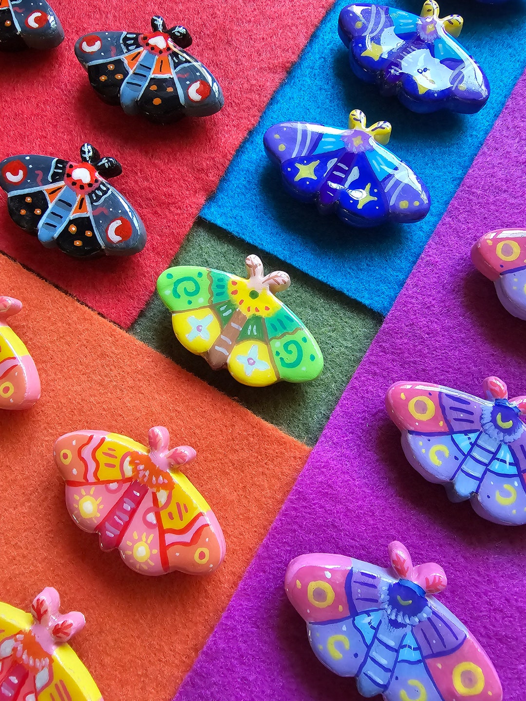 Polymer Clay Moth Magnets: Fridge, Whiteboard Decoration - Etsy
