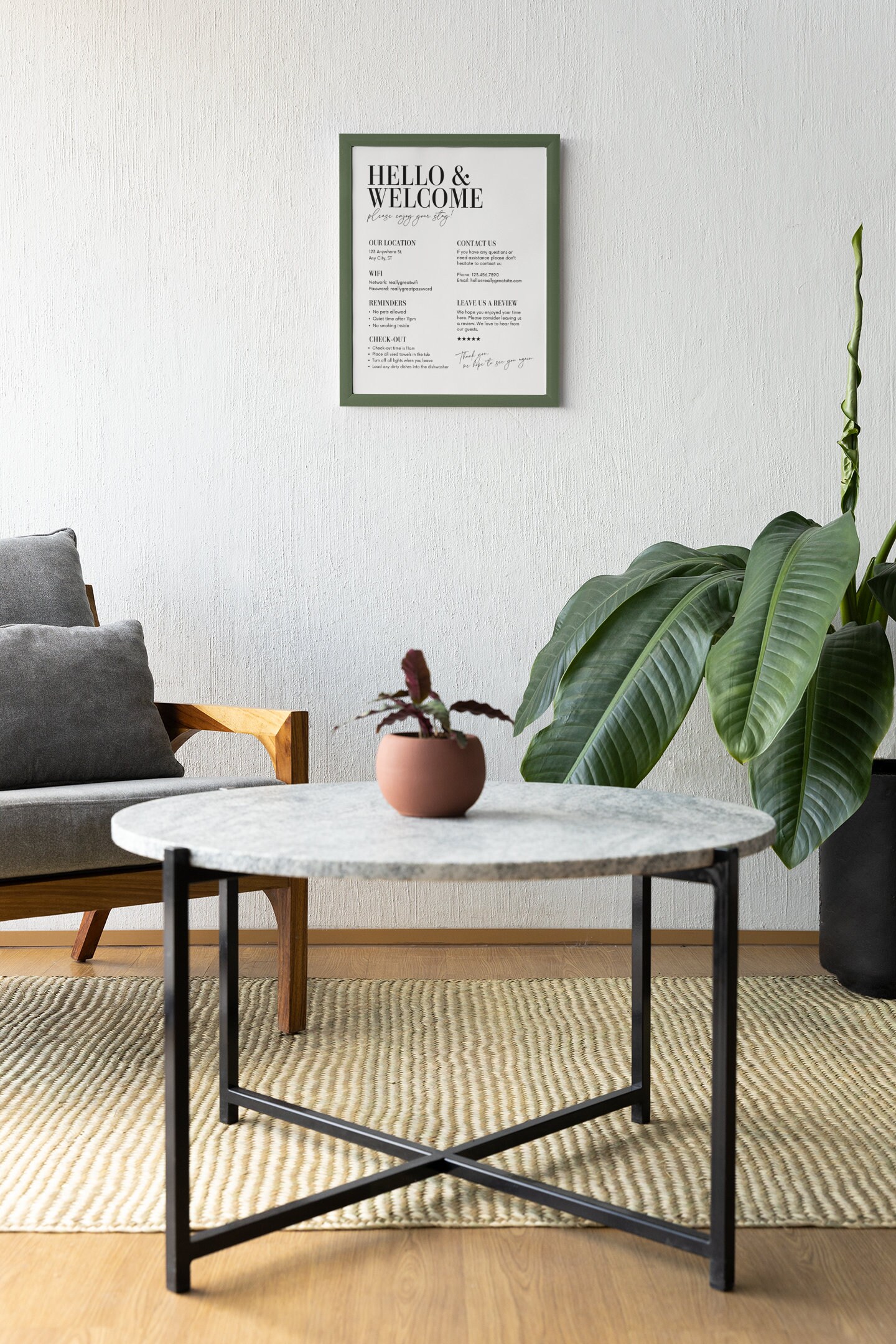 Editable Welcome Sign | Host Templates | House Rules | Wifi Sign ...