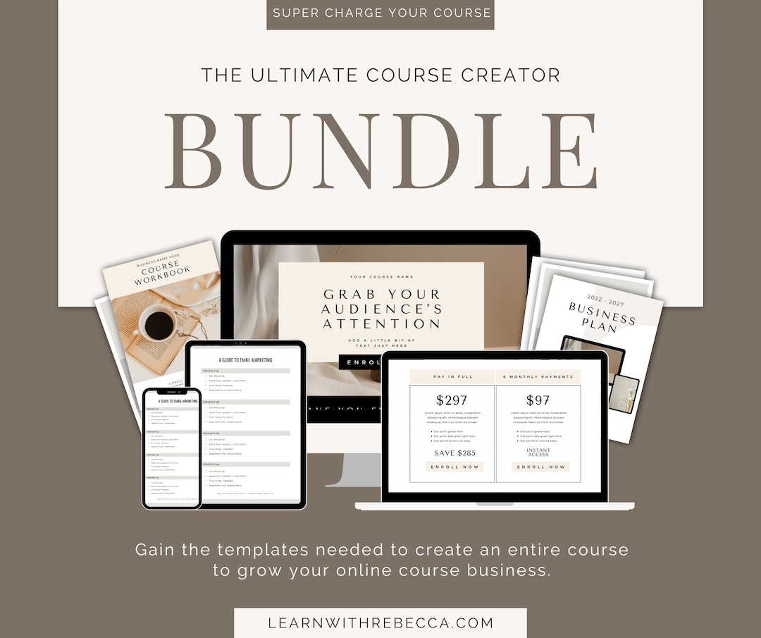 Course Creator Bundle | Course Launch | Course Workbook | Lead Magnet ...
