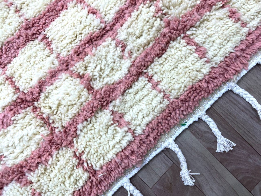 MOROCCAN CHEKERBOARD PINK Rug Handmade Morrocan Rug, Authentic Berber ...
