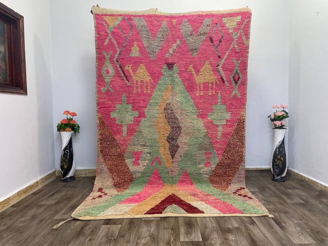 Cute Pink Moroccan Rug Woven Rug Boho 3x5 Area Rug - Etsy
