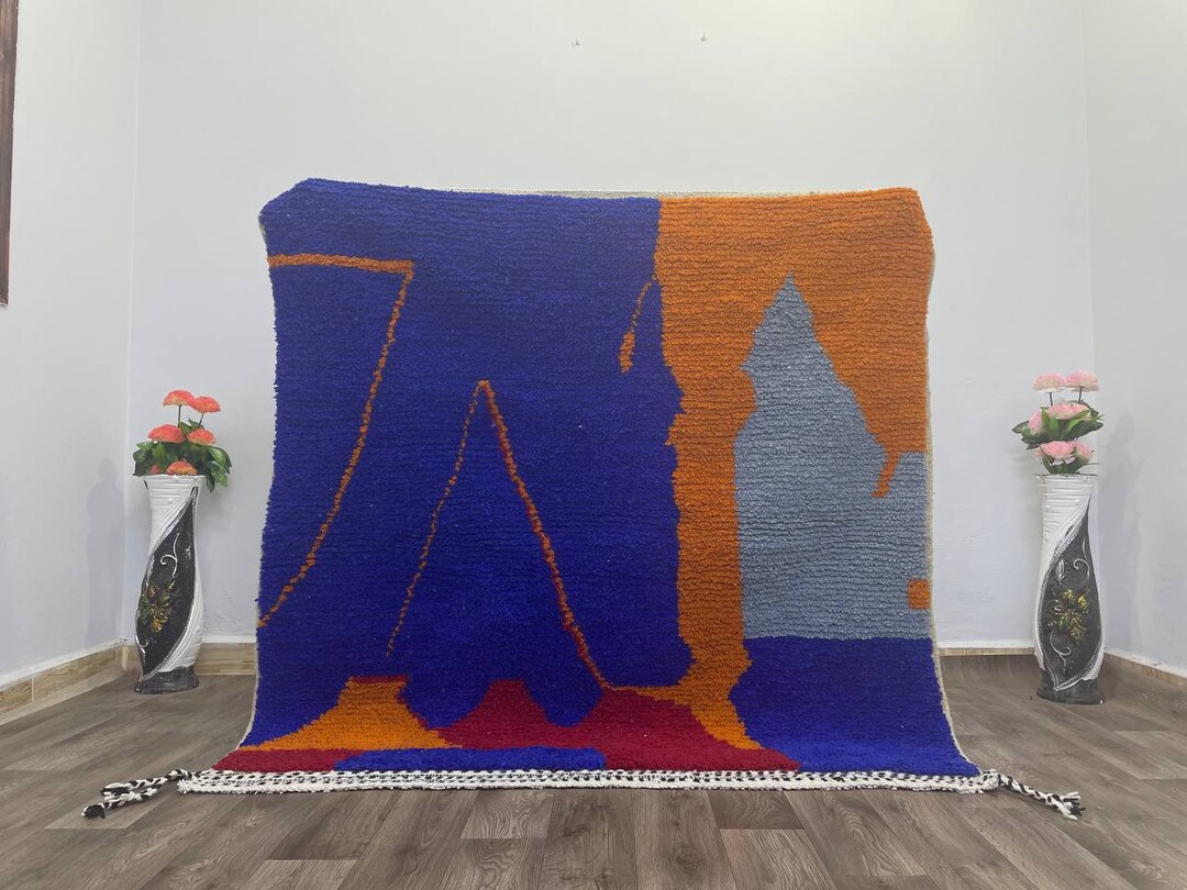 Boho Rug Living Room Blue Art 6x12 Area Rug Tapis Marocain - Etsy